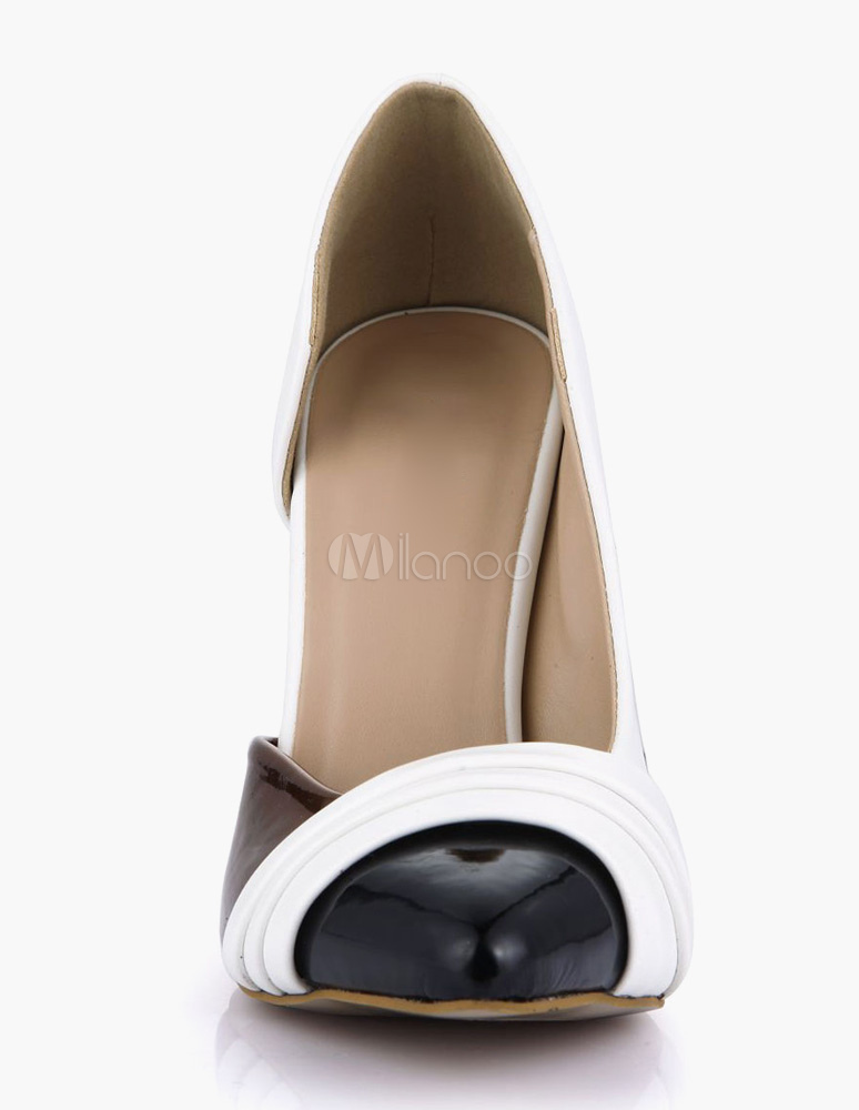 Sexy Multi-Color Stiletto Heel Leder wies Toe High Heels - Milanoo.com