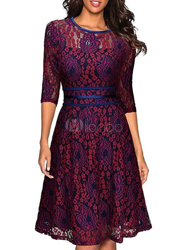 Robe de dentelle pour femme en lycra spandex casual boîte de nuit ...