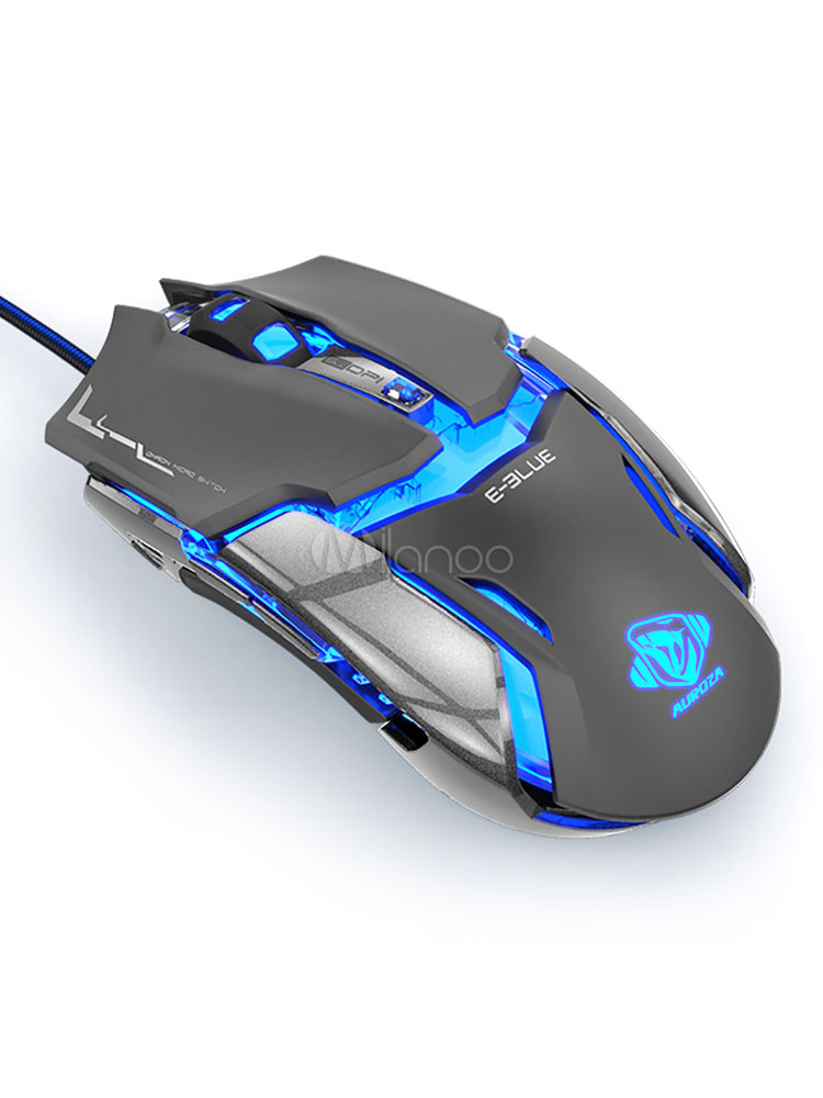 Blue Gaming Mouse 5 DPIs 6 Buttons 20G Max Acceleration Body Geometry ...