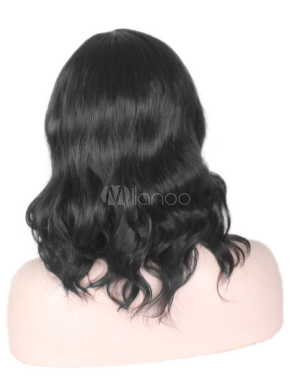 Long Women Wig Lazy Curl Central Parting Layered Black Women Wig ...