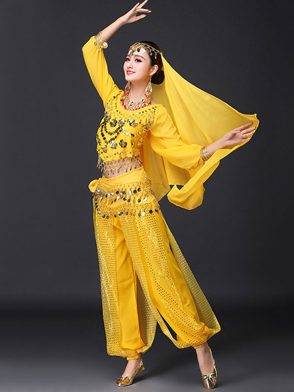 Sexy costume de danse orientale en rayonne en viscose unicolore ...