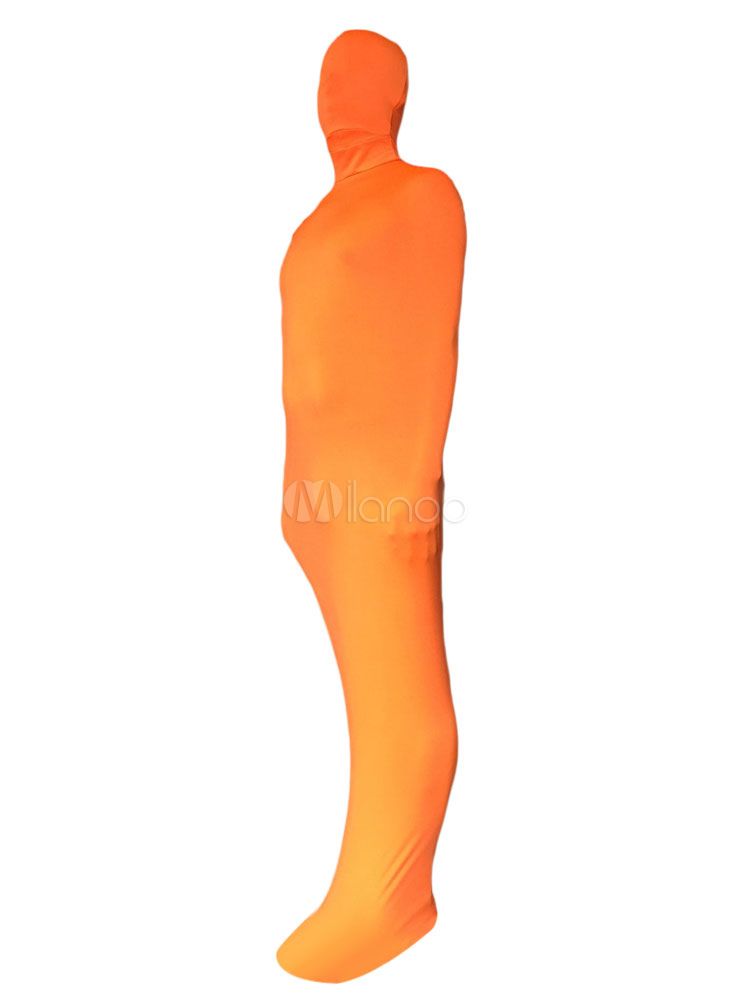 Orange Mummy Armless Bag Zentai Suit Halloween Lycra Spandex Costume ...