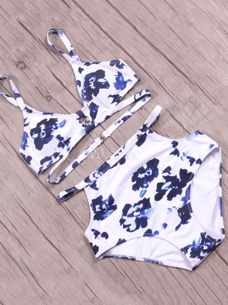 High Waisted Bikini Swimsuit Cut Out Printed Two Piece Bathing Suits high-waisted-bikini-swimsuit-cut-out-printed-two-piece-bathing-suits