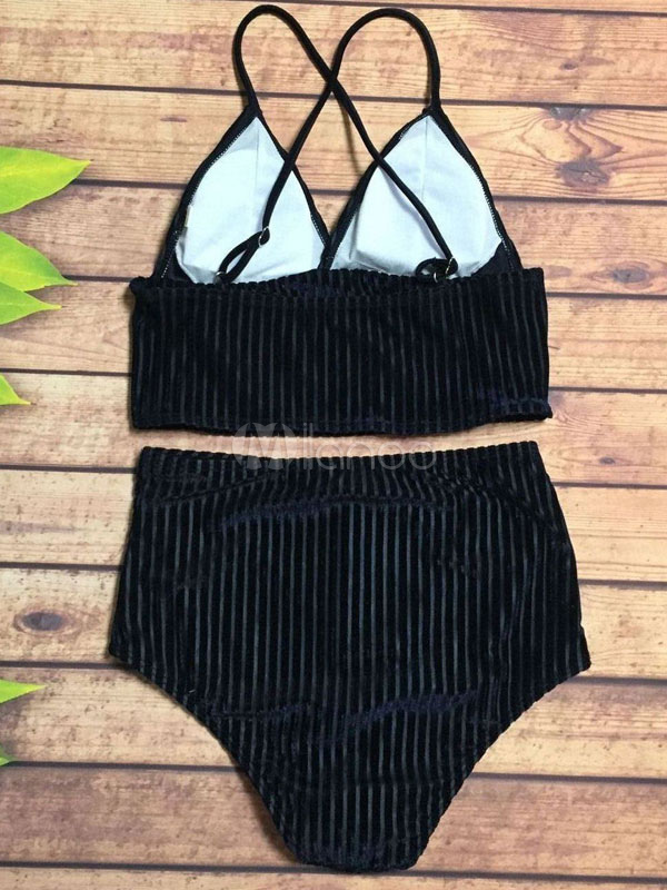 Two Piece Swimsuit Spaghetti Straps High Waist Sexy Swimwear For Women