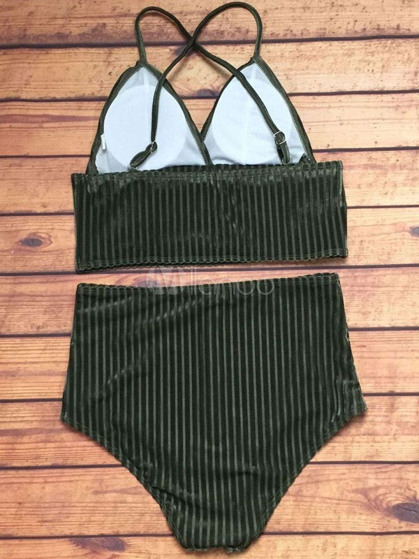 Two Piece Swimsuit Spaghetti Straps High Waist Sexy Swimwear For Women