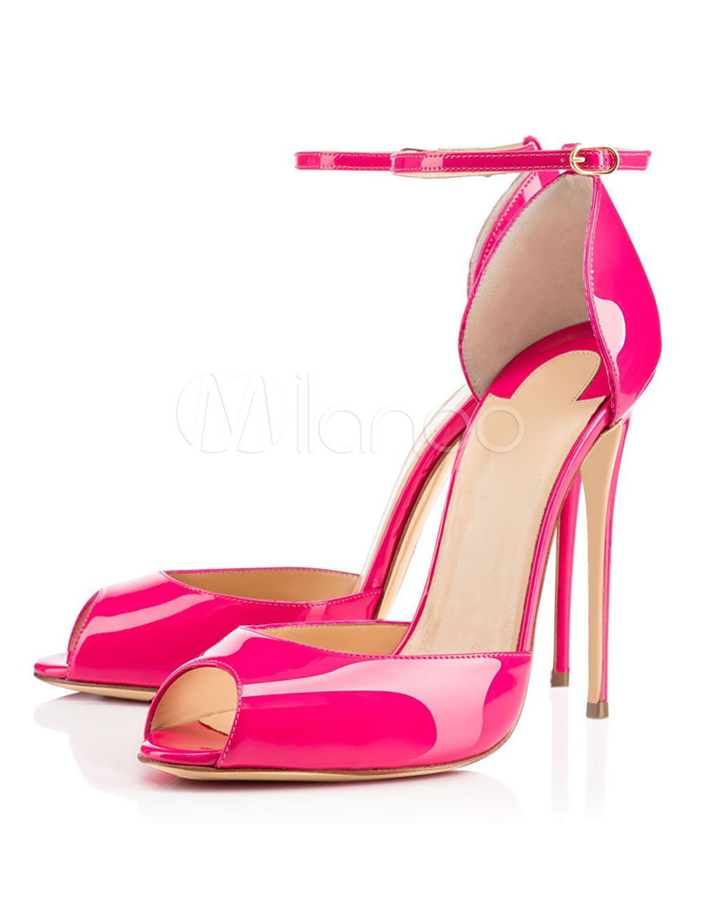 High Heel Sandals Rose Peep Toe Ankle Strap Sandal Shoes Women Sexy ...