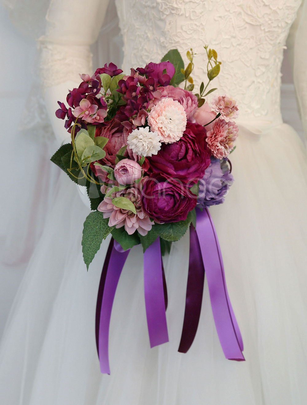 Flower Wedding Bouquets Silk Ribbons Bridesmaid Bridal Accessories ...