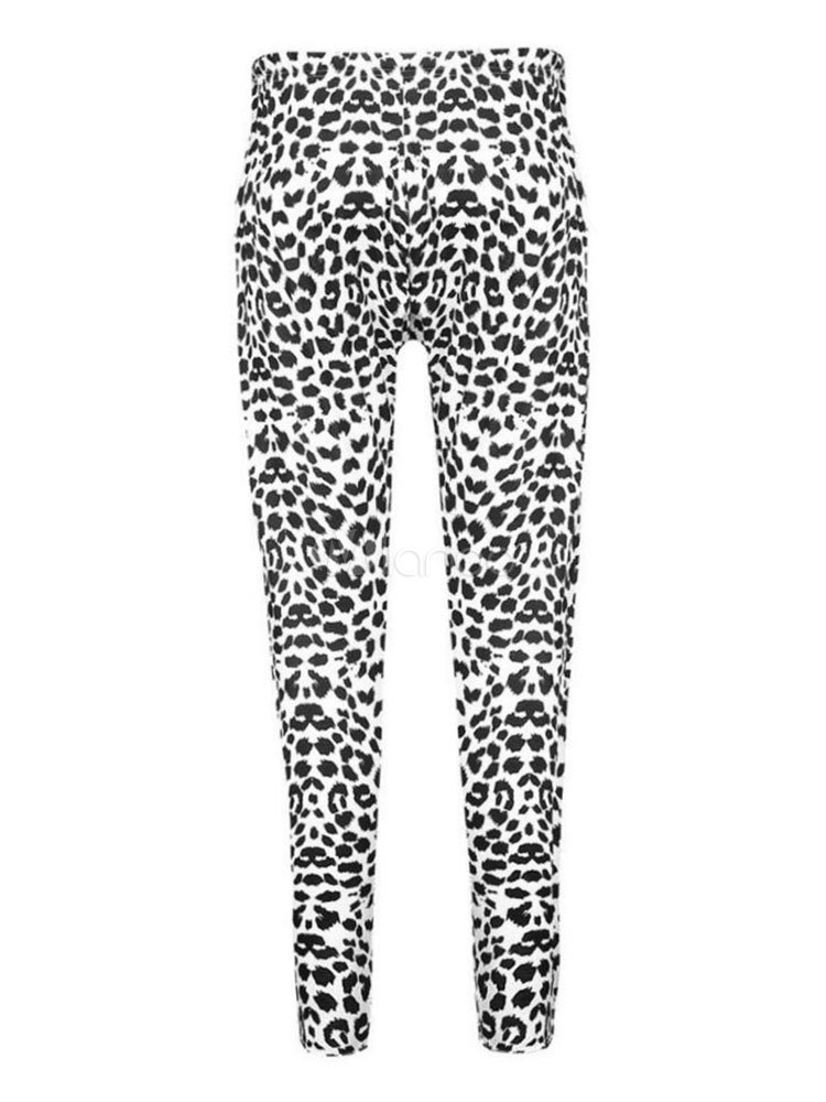 Frauen Leopard Hosen Kordelzug Taschen Elastische Taille Casual Hosen
