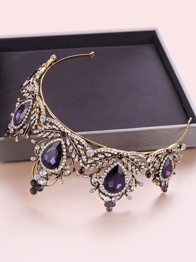 Wedding Tiara Crown Royal Baroque Headpieces Rhinestone Bridal Hair ...