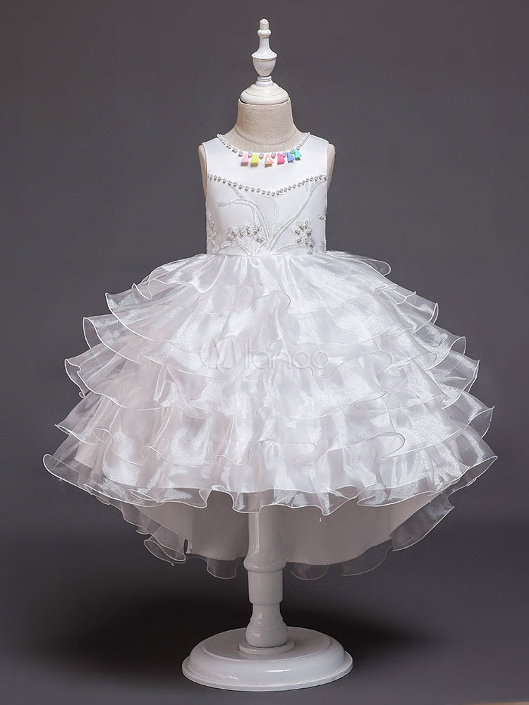 Wedding Flower Girl Dress Ruffles Kids Formal Party Dress - Milanoo.com