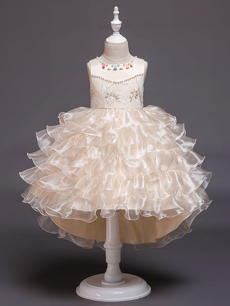 Wedding Flower Girl Dress Ruffles Kids Formal Party Dress - Milanoo.com