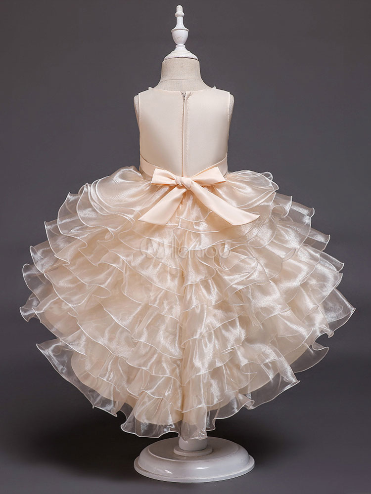 Wedding Flower Girl Dress Ruffles Kids Formal Party Dress - Milanoo.com