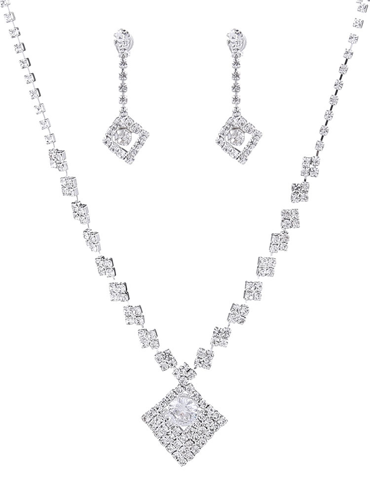 Accessoires de mariage argent strass ensemble de bijoux pour la mariée ...