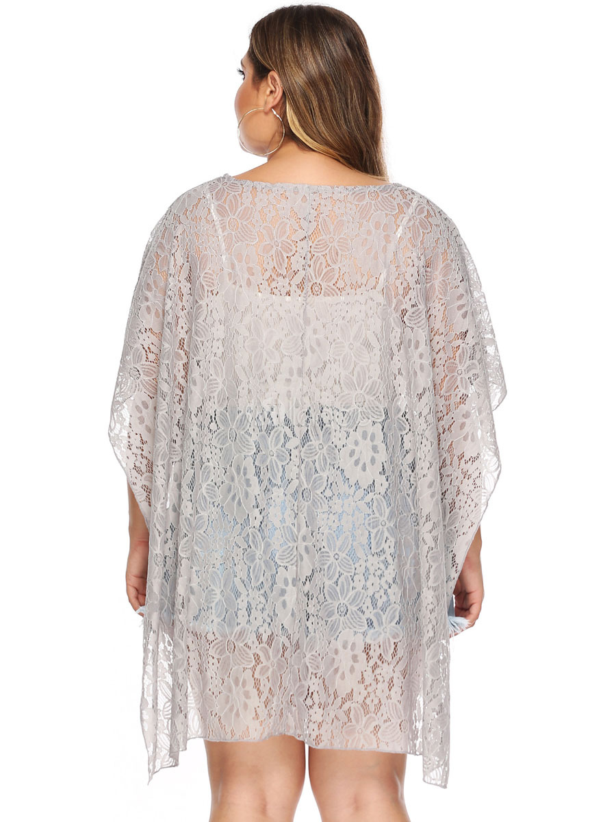 Vertuschen für Frauen Lace Oversized Cut Out Jewel Neck Plus Size ...
