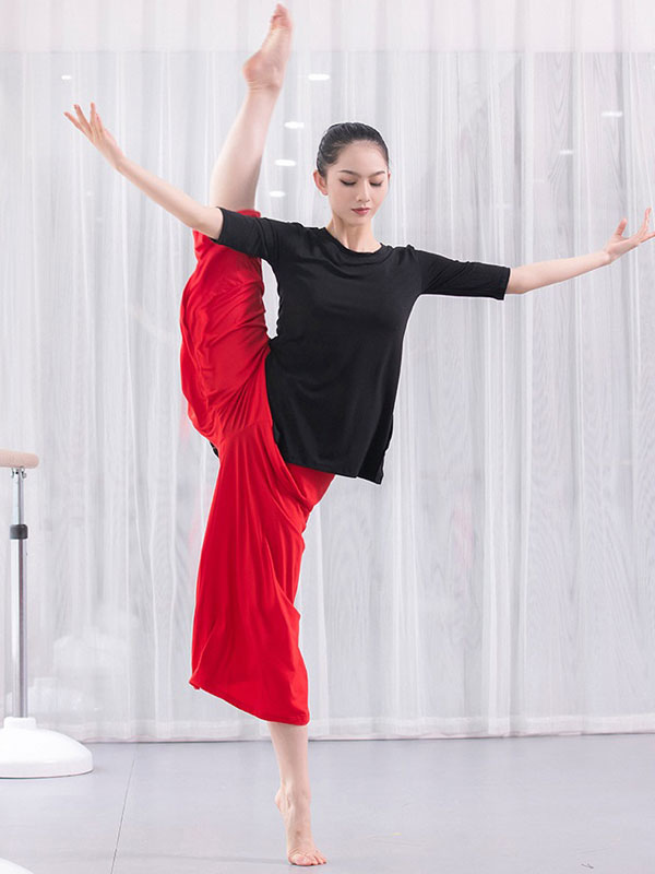 Women Latin Dance Uniform Pant Modal Pleated Wide Leg Dancer Dancing ...