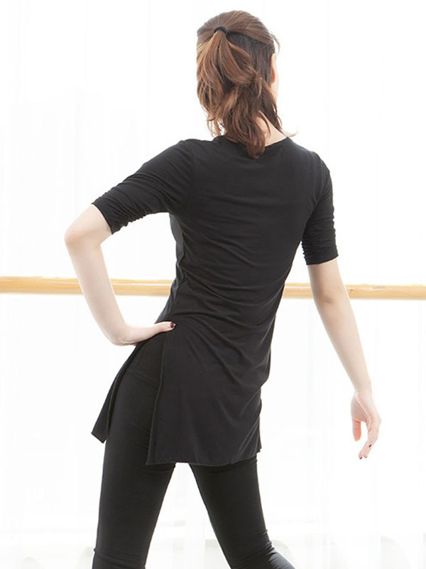 Women Dancing Uniform Modal Perfprmance Slit Ruched Dance Wears ...