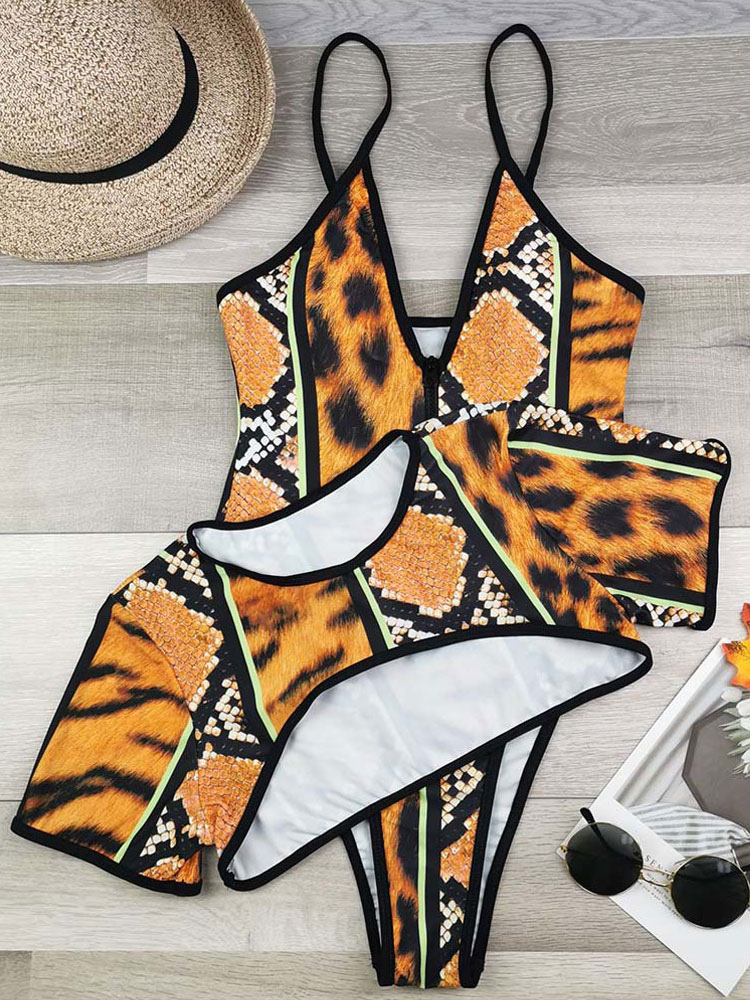 Monokini Swimsuits For Women Leopard Animal Print Summer Beach Bathing ...