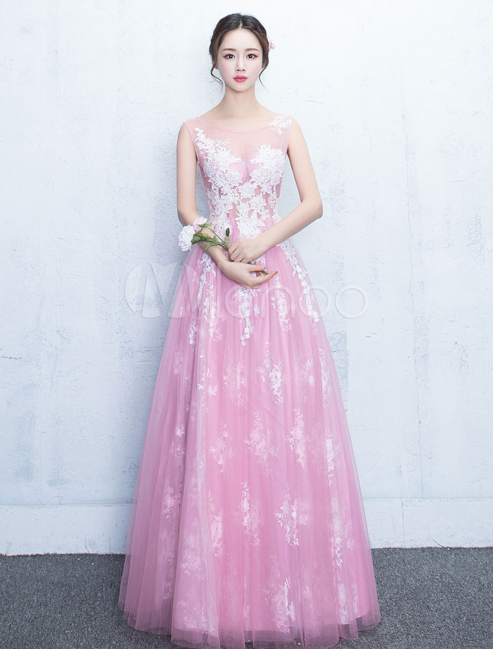 Ballkleider A-Linie- Ball kleider Rosa Hochzeit Tüll Abschlusskleider ...