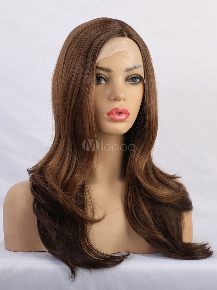 Parrucche lunghe da donna Parrucche sintetiche media a strati dritti ...