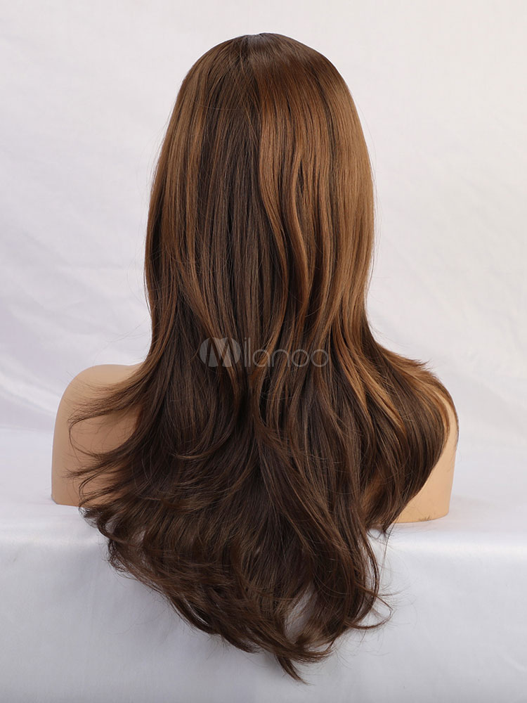 Parrucche lunghe da donna Parrucche sintetiche media a strati dritti ...