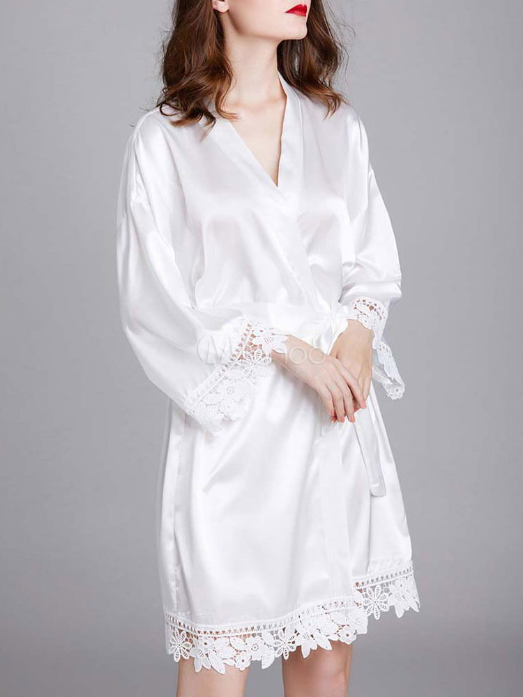 Kleider Roben White Lace Up Polyester Dessous - Milanoo.com