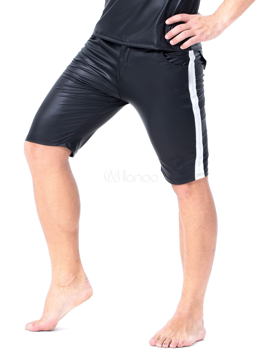 Hommes Costume Sexy Wrestling Pantalons Shorts Synthétique Club De Cuir