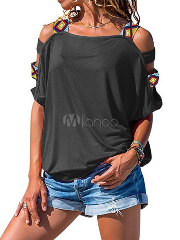 Short Sleeves Tees Cut Out Women T Shirt