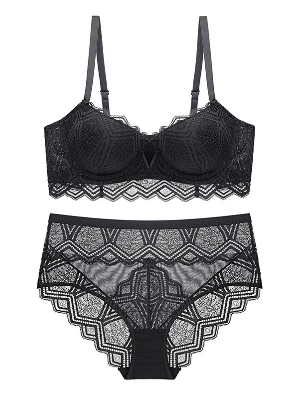 Reggiseni Da Donna Intimo Sexy In 2 Pezzi Con Slip In Pizzo Di Nylon