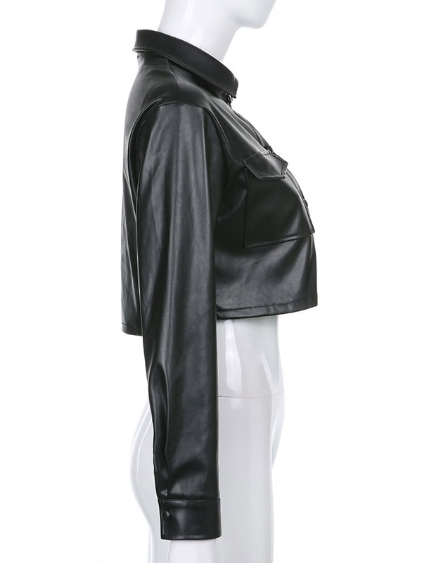 Motorcycle Jacket For Women Long Sleeve Stretch Buttons Pockets Black ...
