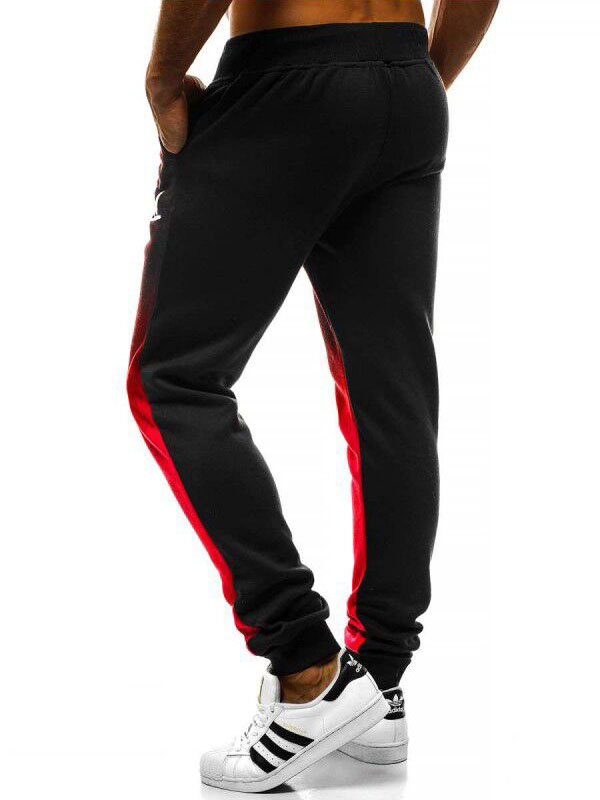 Pantalon Homme Confortable Pantalon Homme Rouge Noir - Milanoo.com