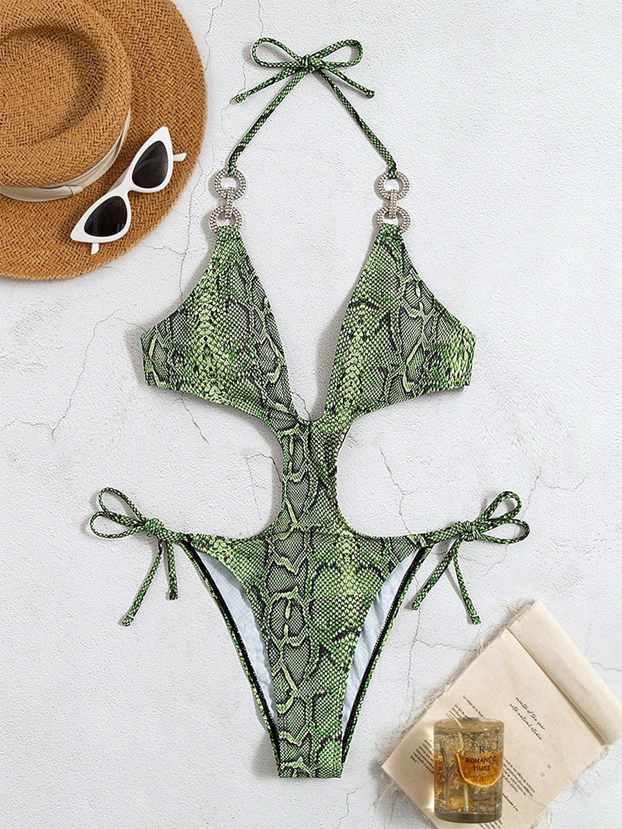 Women One Piece Swimsuits Green Summer Beach Bathing Suits - Milanoo.com