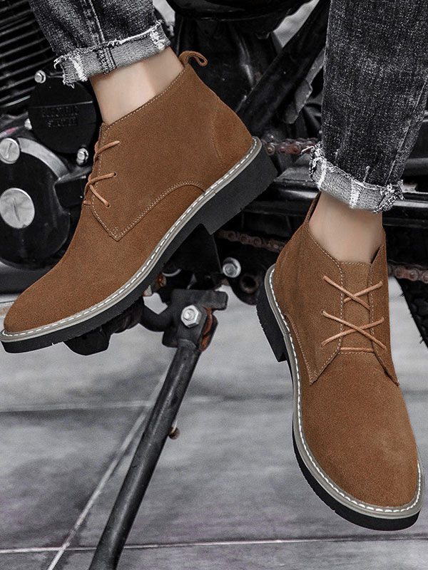 Men's Boots Coffee Brown Suede Leather Chukka boots Desert Boots ...