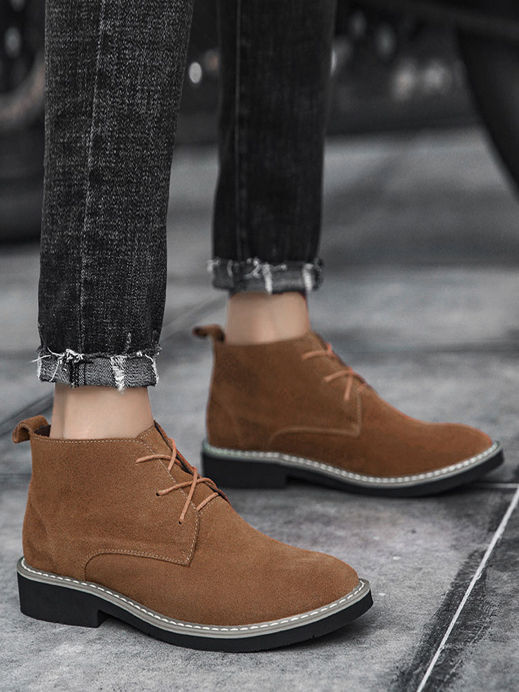 Men's Boots Coffee Brown Suede Leather Chukka boots Desert Boots ...
