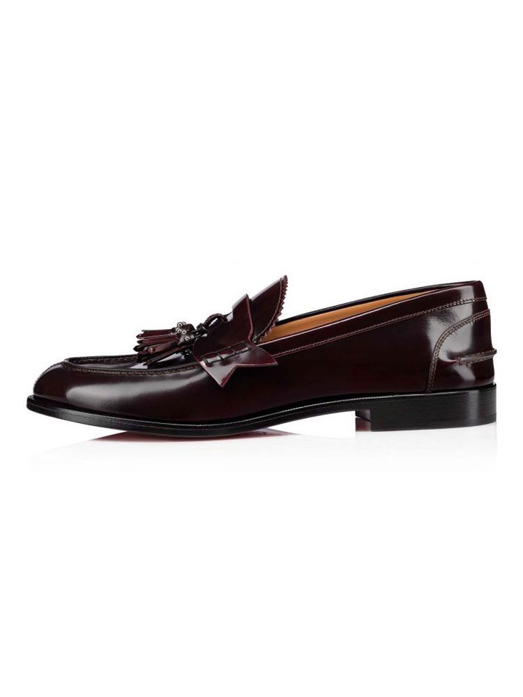 Loafer Shoes For Men Slip-On Metal Details Artwork Round Toe Patent ...
