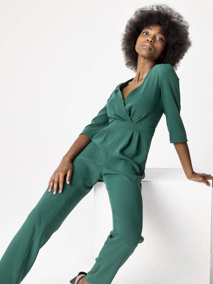 Combinaison de soirée Combinaison de mariée tenue mariage col V manche ...