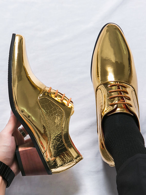 Dress Shoes For Men Modern Round Toe Lace Up PU Leather - Milanoo.com