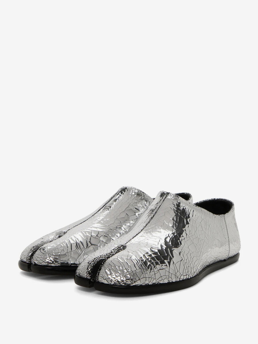 Silver Casual Shoes For Men Designed Toe Slip On Loafers - Milanoo.com