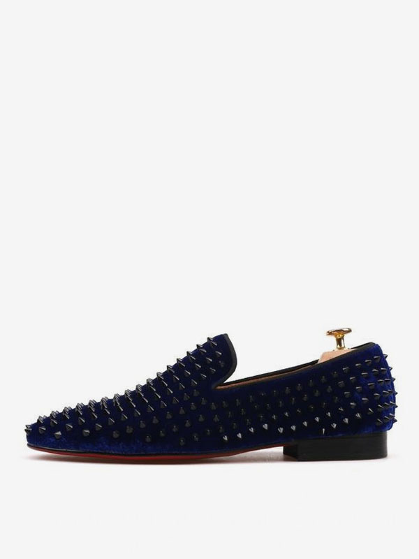 Mens Loafer Shoes Rivets Artwork Slip-On Prom Party Wedding Shoes ...