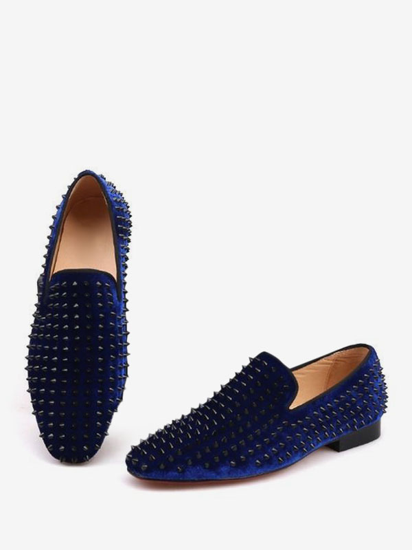 Mens Loafer Shoes Rivets Artwork Slip-On Prom Party Wedding Shoes ...