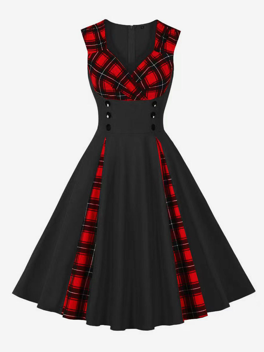 Robe Rétro Vintage Décolleté En Cœur Sans Manches Des Années 1950 ...