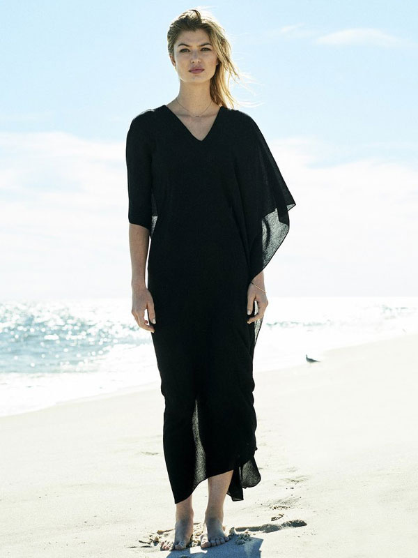 Copricostume da donna bianco spaccato sul davanti scollo a V mezze ...