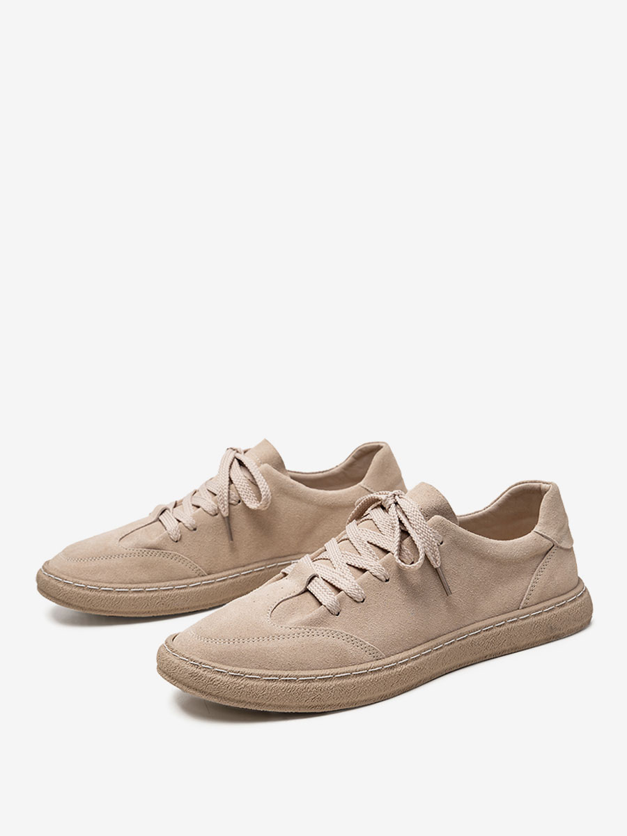 Sneakers For Men Cosy Suede Leather Round Toe Causal Shoes - Milanoo.com