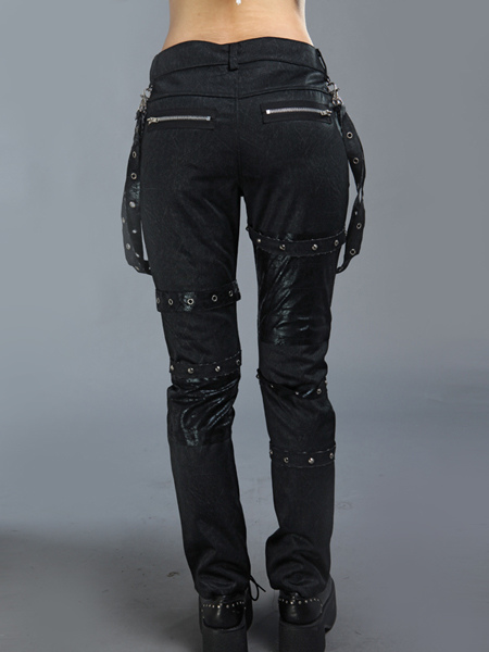 Punk Strap Grommets Lolita Pants - Milanoo.com