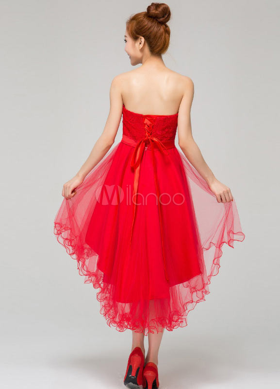 Red High Low Prom Dress