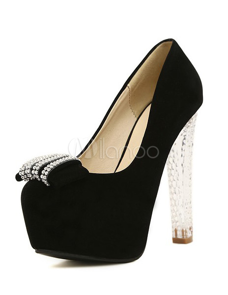 Elegant Bow Chunky Heel Women's Platform Pumps - Milanoo.com