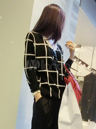 Stilvoller Pullover mit Karo-Muster - Milanoo.com