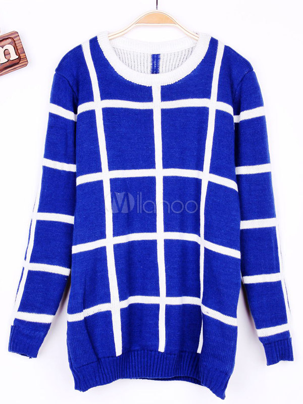 Stilvoller Pullover mit Karo-Muster - Milanoo.com