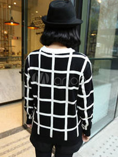 Stilvoller Pullover mit Karo-Muster - Milanoo.com