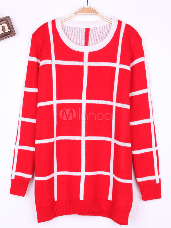 Stilvoller Pullover mit Karo-Muster - Milanoo.com