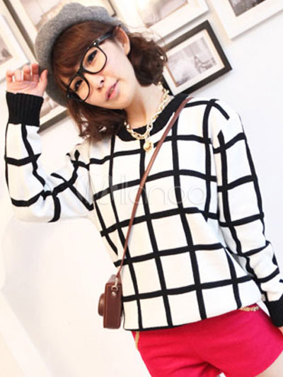 Stilvoller Pullover mit Karo-Muster - Milanoo.com